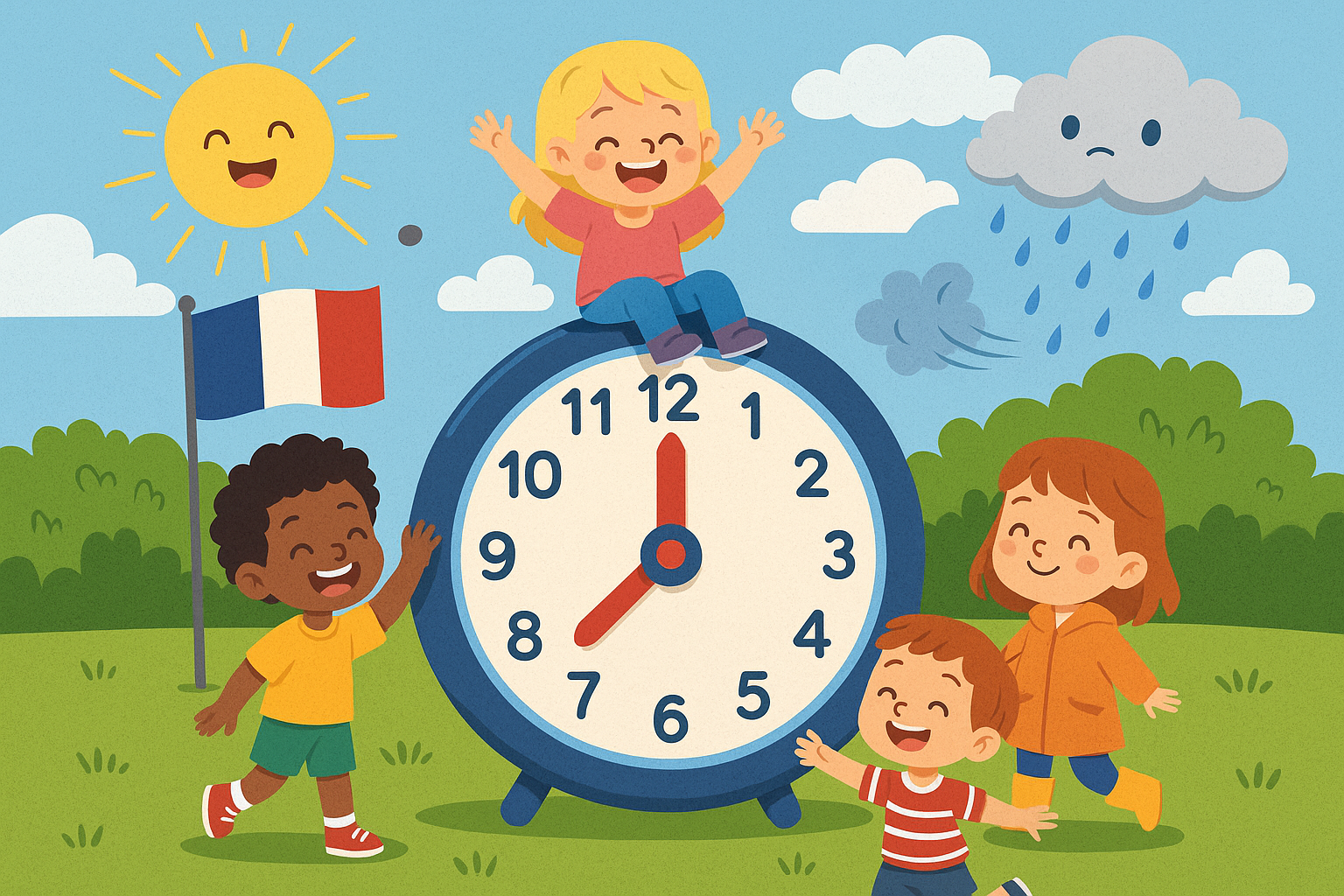 French weather and time vocabulary for children Cmonprof.com